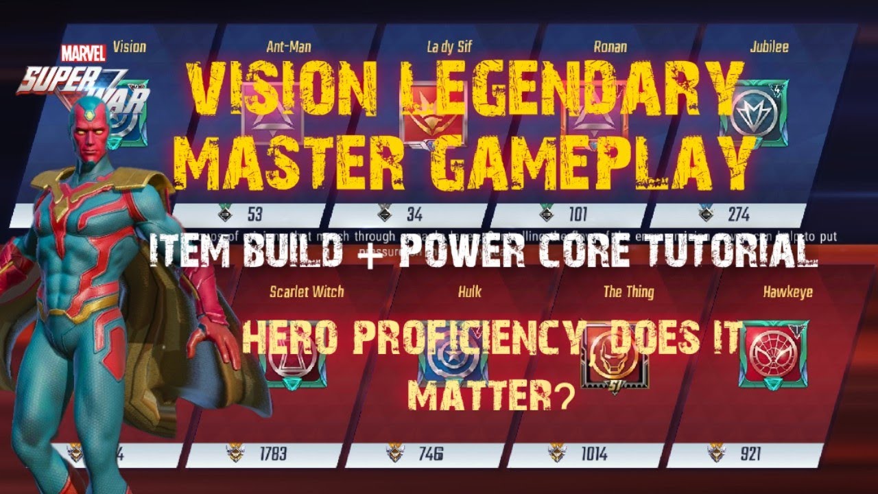 MARVEL SUPER WAR: How To Play Vision - Power Core, Item Build and ...