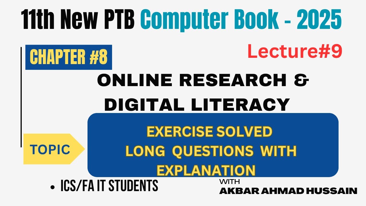 1st Year Computer Science Ch 8 | Solved Long Questions | Online ...