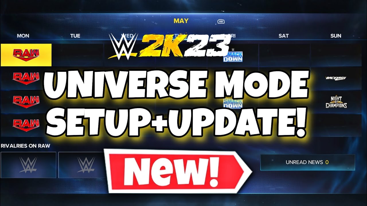 WWE 2K23 UNIVERSE MODE SETUP WITH UPDATED CHAMPIONSHIPS/ROSTER/ARENAS ...