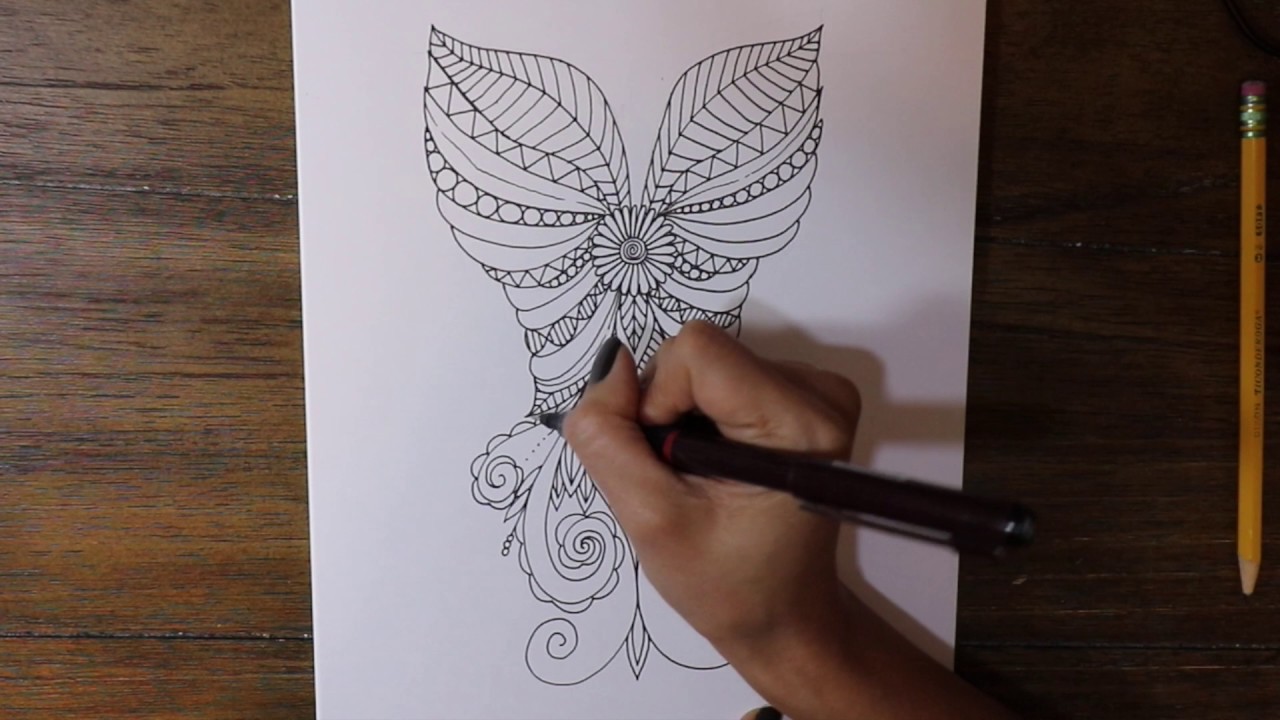 angel wings or a butterfly | kcdoodleart - YouTube