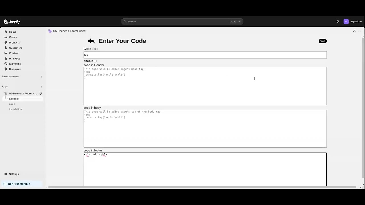 GS Header & Footer Code - YouTube