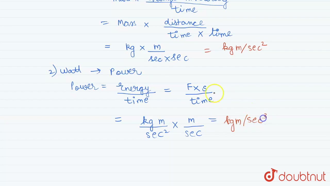 How are the following derived units related to the fundamental units ...