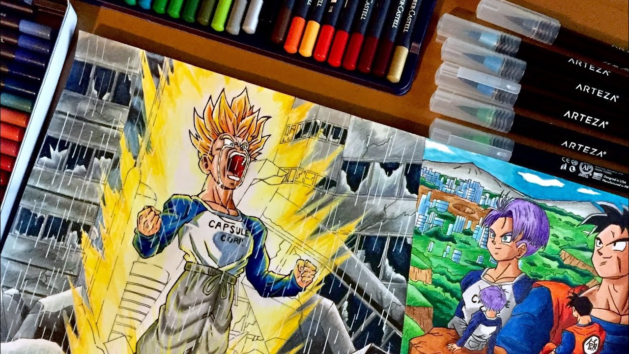 Drawing - Future of Trunks - Trunks cries Gohan - YouTube