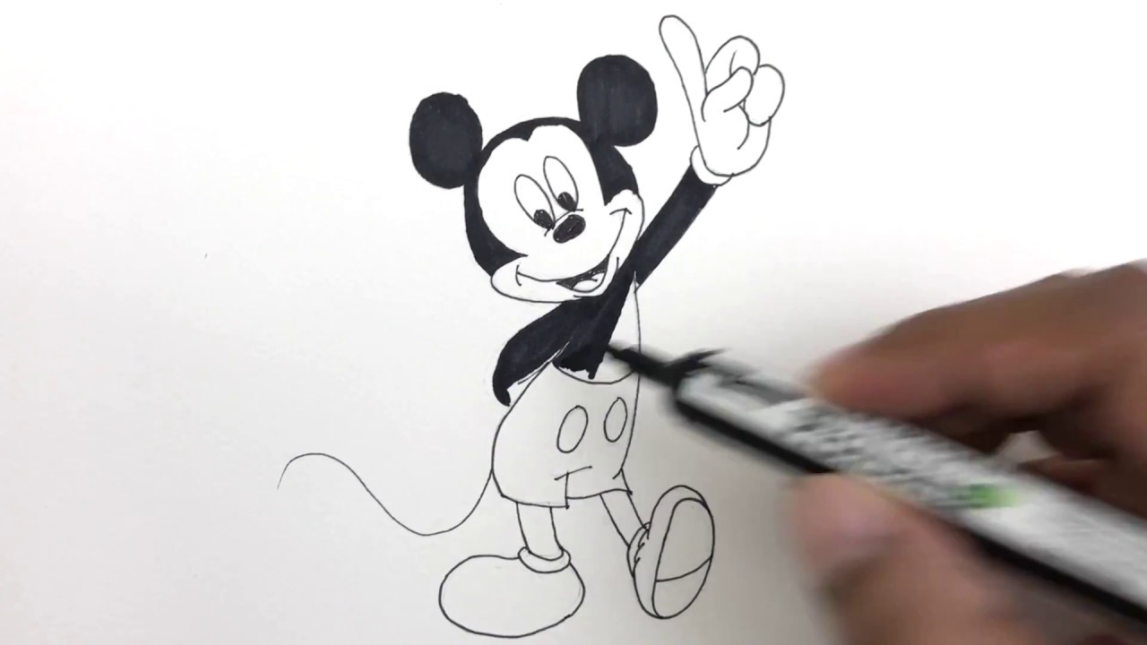 LEARN TO DRAW MICKEY MOUSE | Sketch # 4 - YouTube