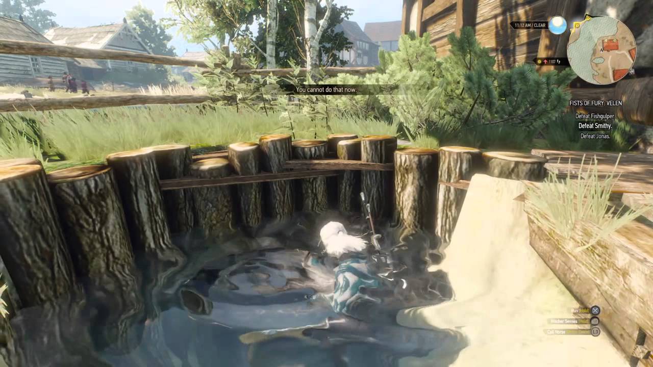 The Witcher 3 - I'm Stuck in the Water Hole! (glitch) - YouTube