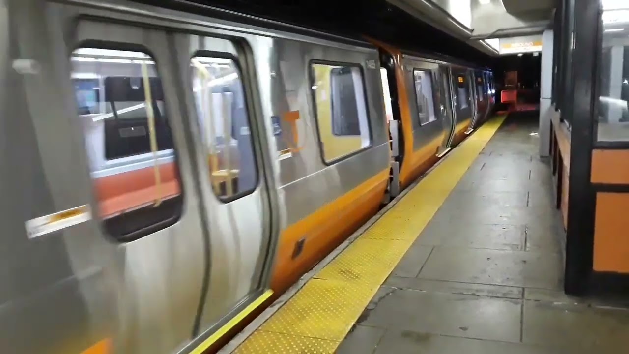 MBTA Orange Line New CRRC 1400 Series Trains Arriving at Malden Center ...