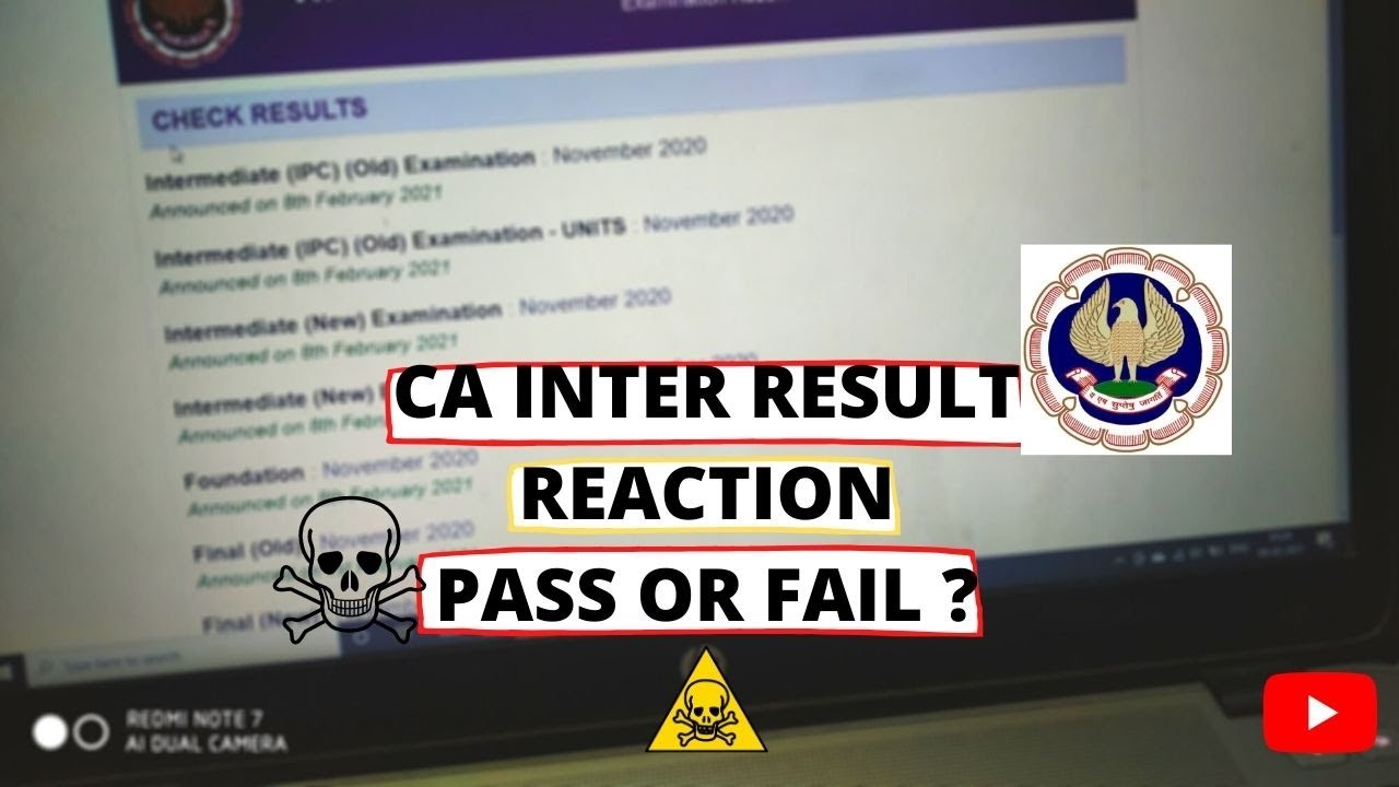 CA inter Result Reaction | Pass or Fail ? - YouTube