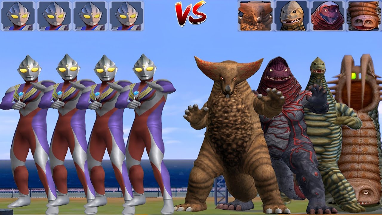 UFE3：Ultraman Tiga VS Gomorrah/Flame Gorzan/Red King/Two-tailed monster ...