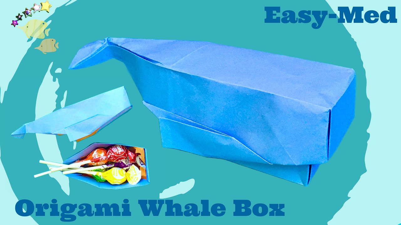 How to make box origami WHALE paper folding. Easy Med 15-minute crafts ...