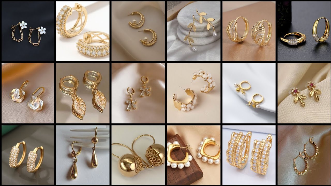 fantastic delicate/heavy gold earrings design ideas for girls - YouTube