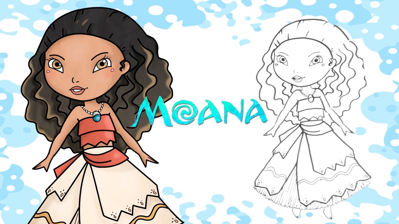 How to draw Moana / Vaiana - Disney Princess HD - YouTube
