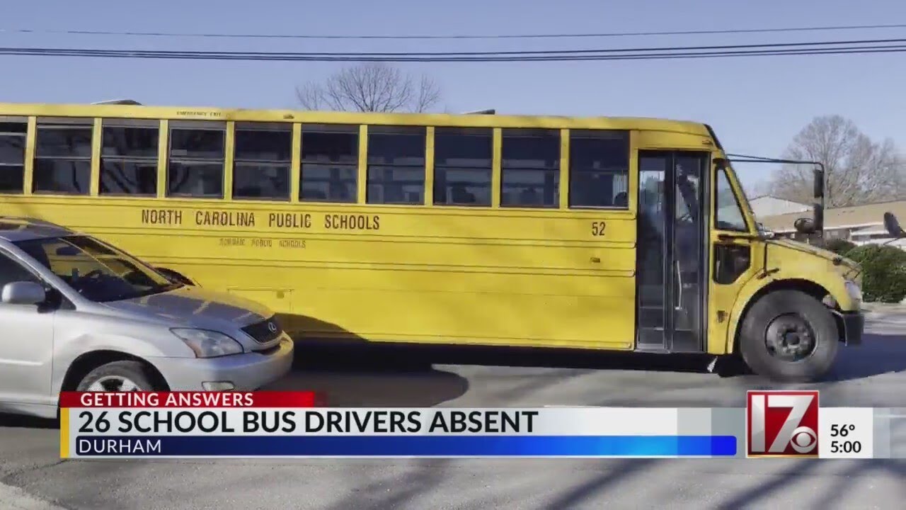 School bus drivers absent in Durham amid pay dispute - YouTube
