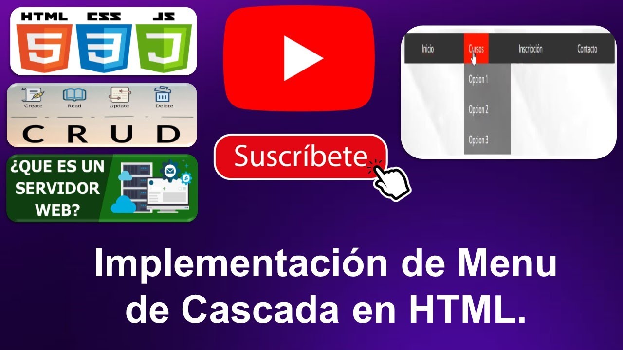 Implementación de Menu de Cascada en HTML. - YouTube