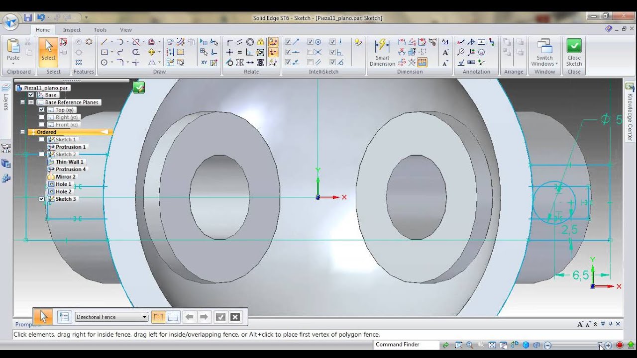 Solid Edge_Half Sphere Shape Part - YouTube