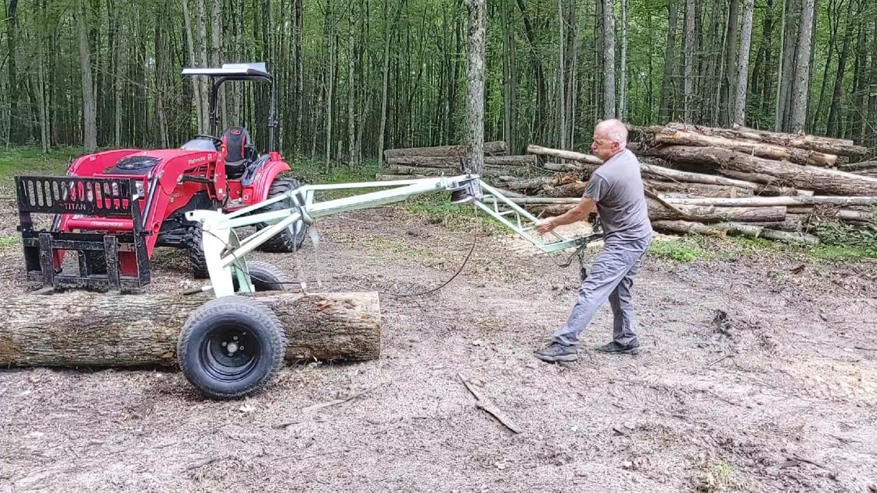 Fetching a White Oak for the #Frontiersawmill with a #logrite Arch ...