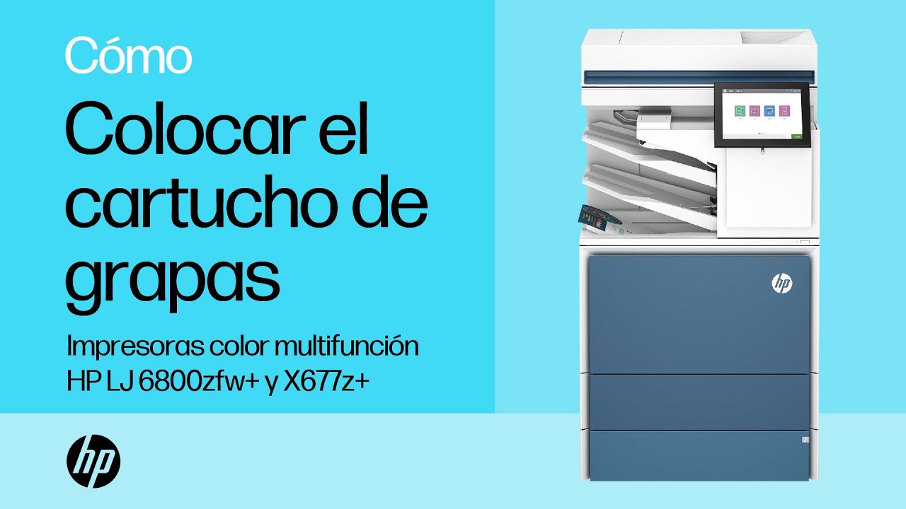 Colocar cartucho de grapas (acabado) | Impresoras color MFP HP LaserJet ...