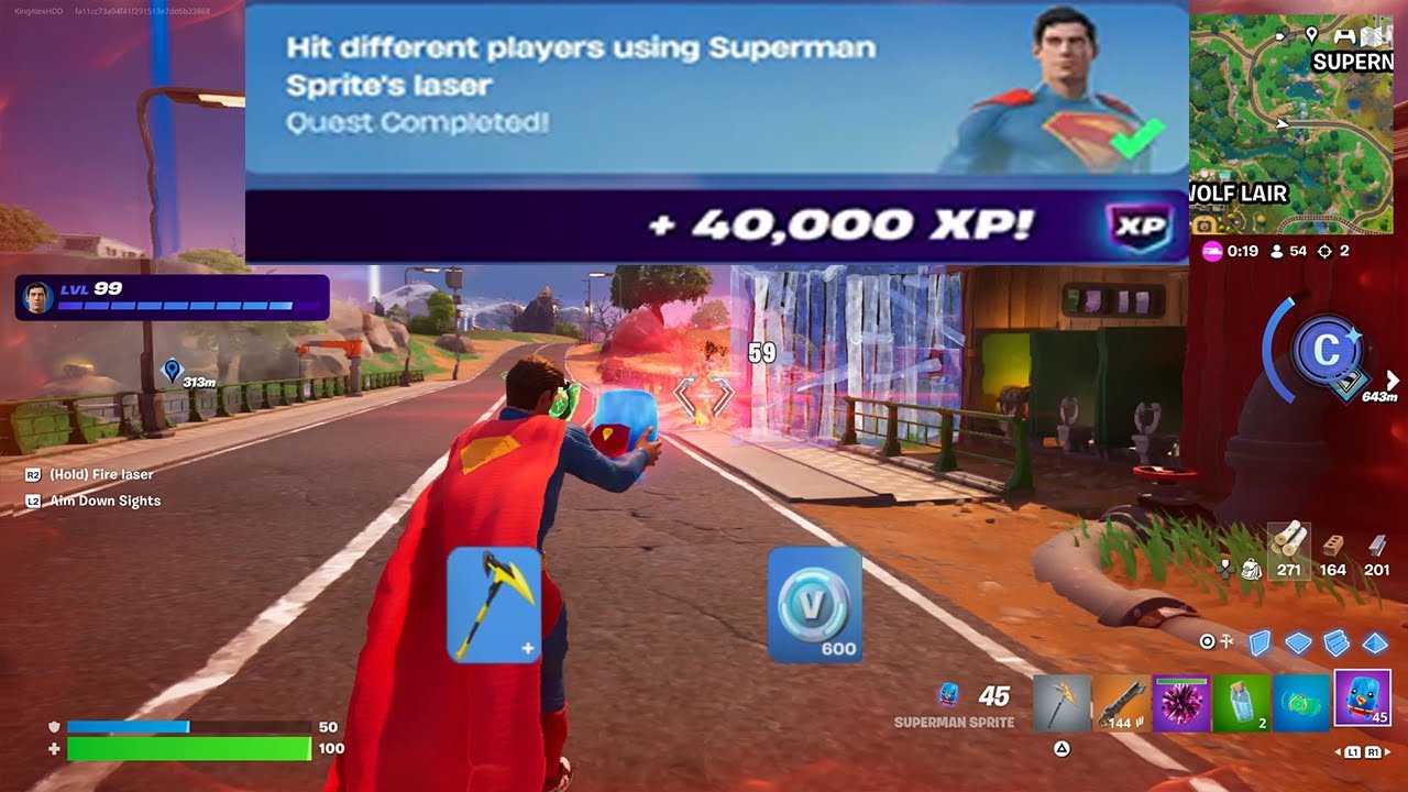 How to EASILY Hit different players using Superman Sprite's laser in ...