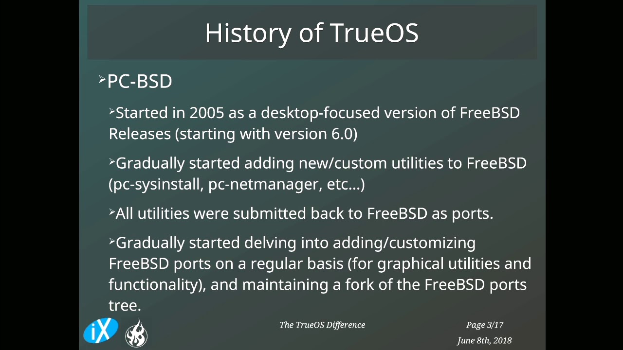 Ken Moore: The TrueOS Difference -- BSDCan 2018 - YouTube