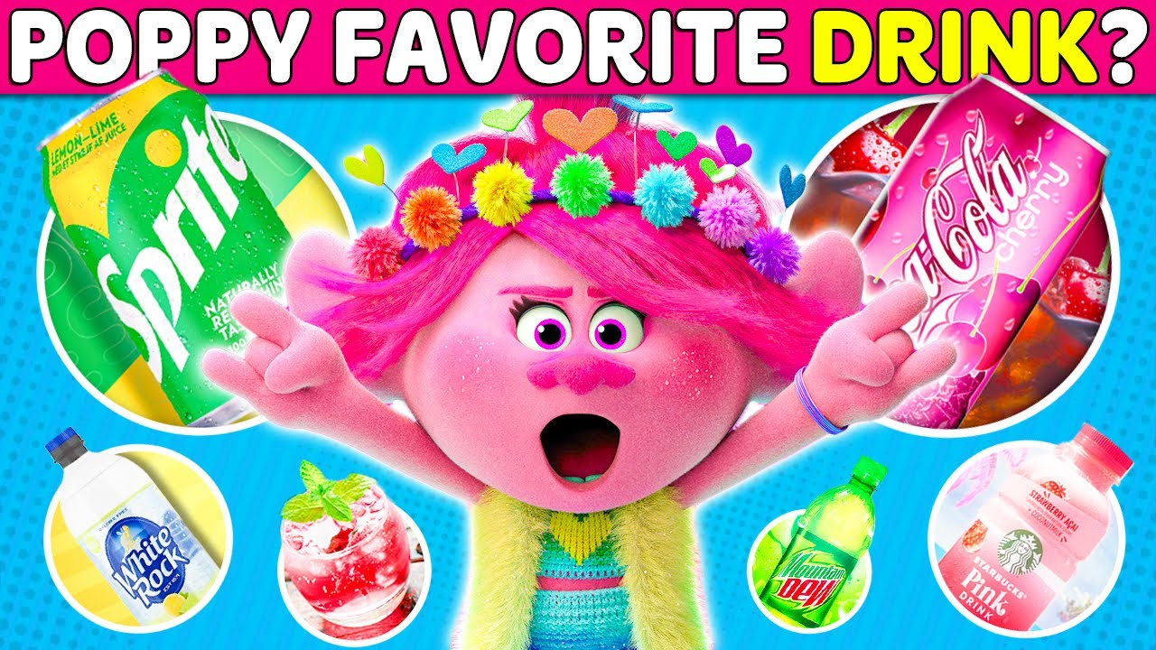 Guess the TROLLS 3 CHARACTERS by Favorite DRINK | Trolls Band Together ...