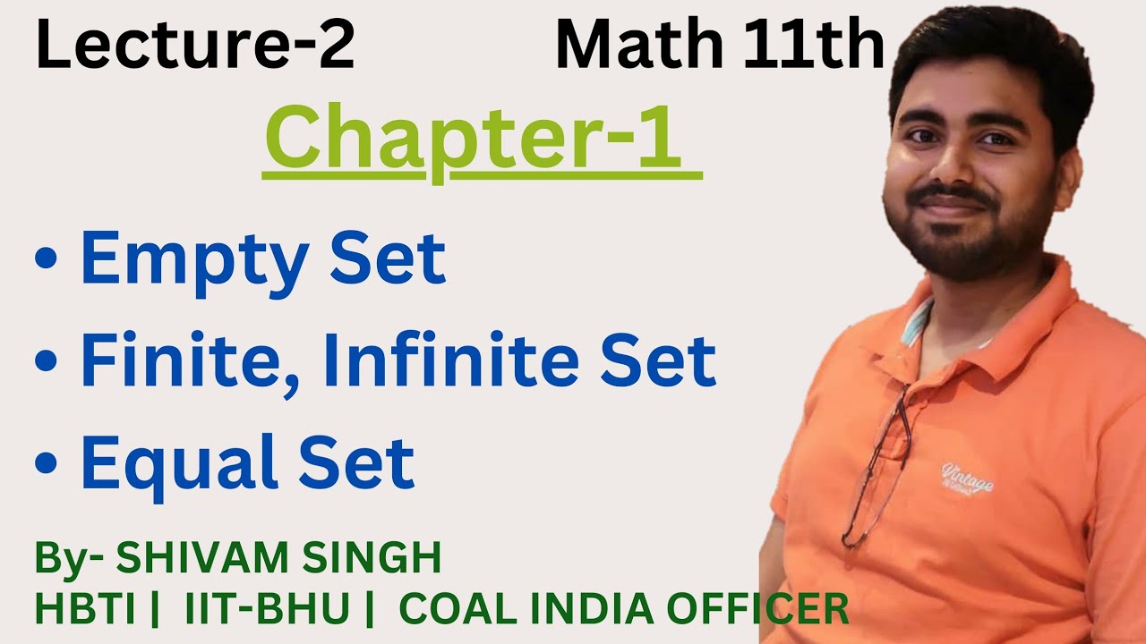 Lec 2 Empty Sets Finite Infinite Set Equal Set Class 11 Math 4248