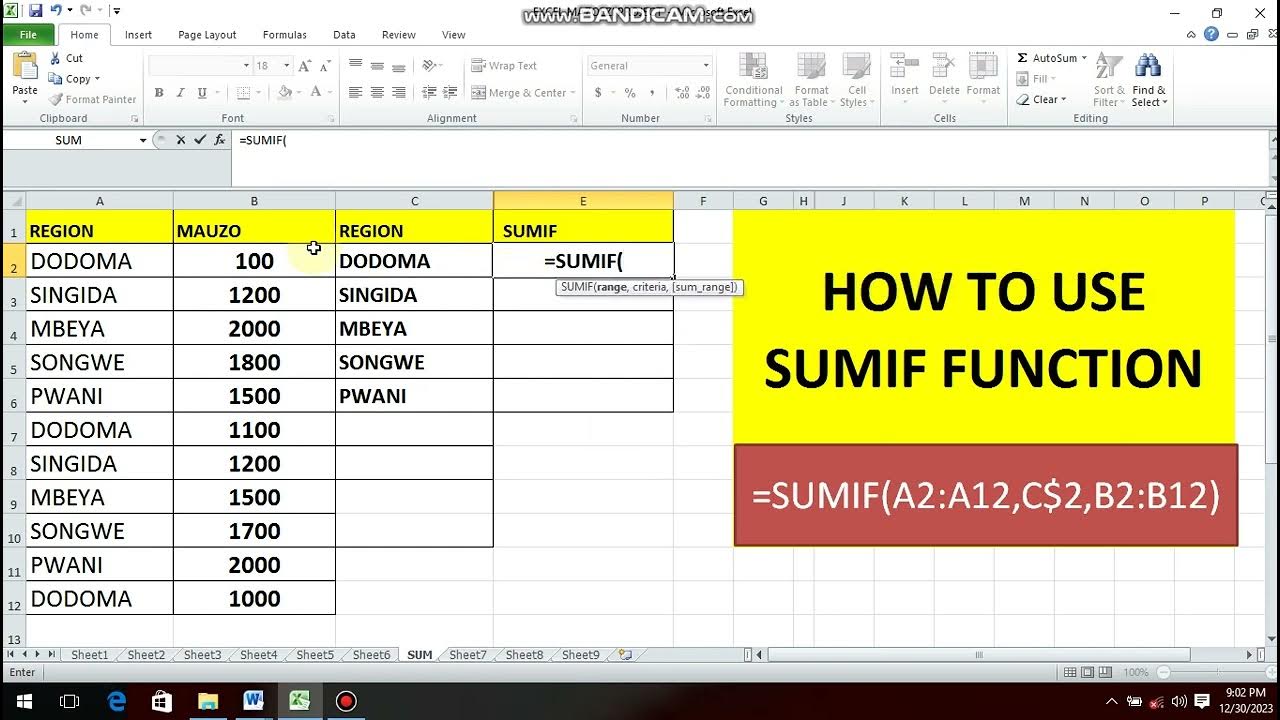 Mastering the SUMIF Function in Excel - YouTube