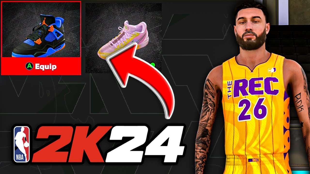 How To Equip Shoes For The Rec In NBA 2K24 - YouTube