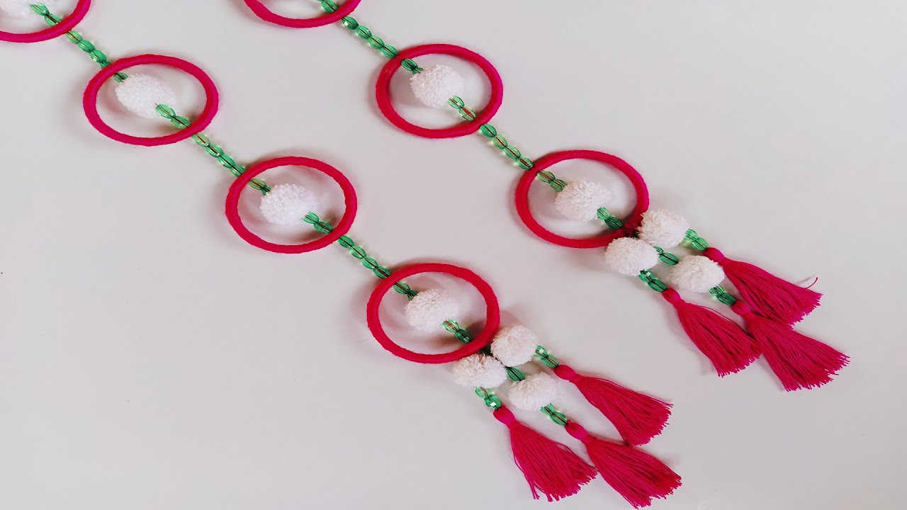 Easy Side Door Hanging Toran Making from Old Bangles | Door Side Wall ...