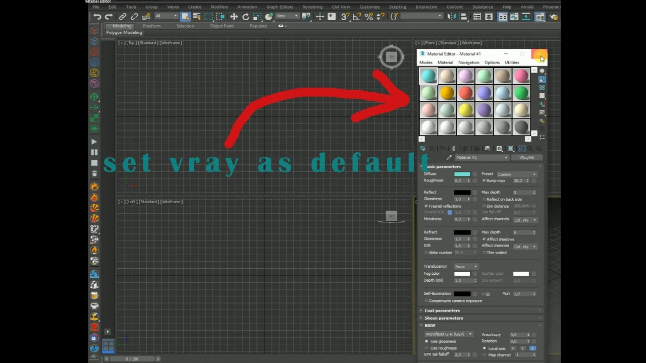 Vray material editor set as default - YouTube