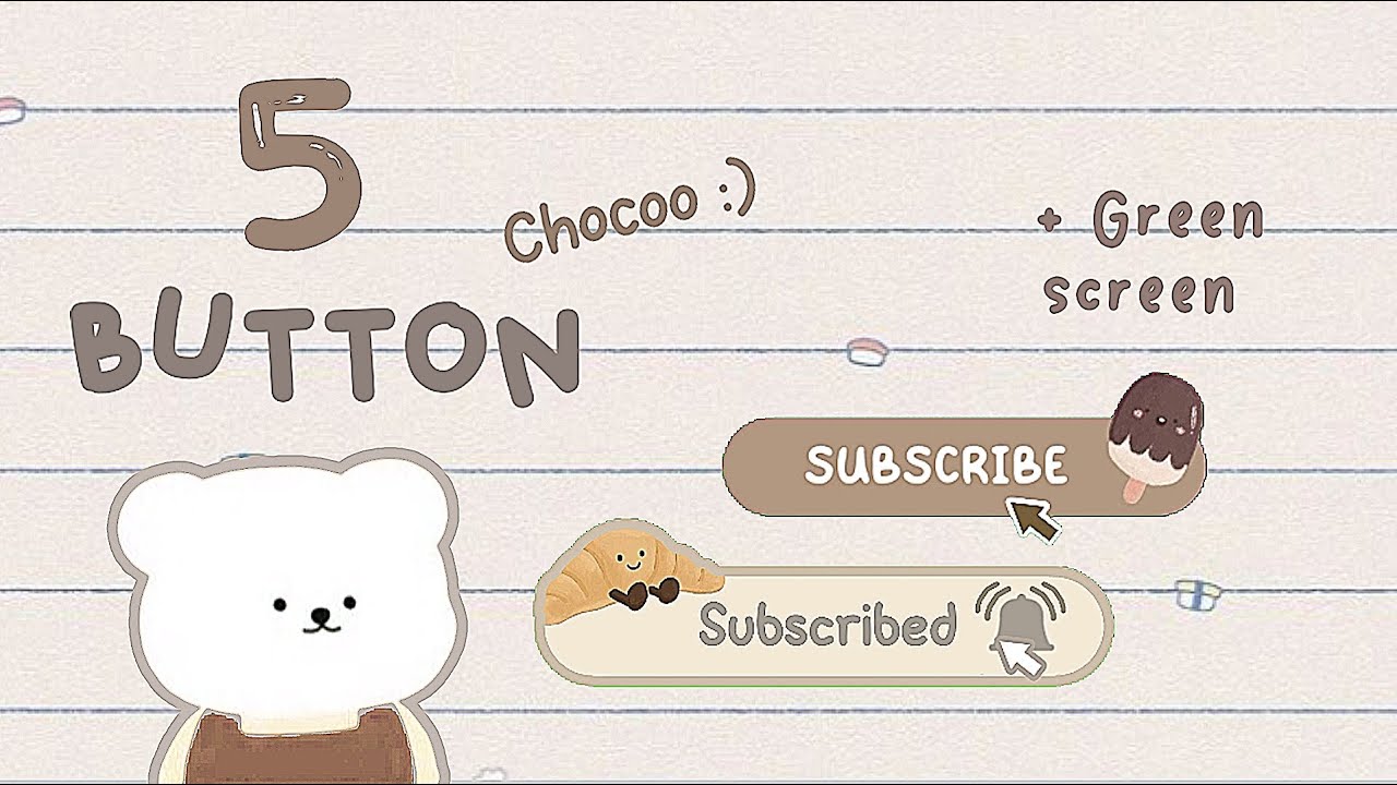 5 Brown subscribe button green screen || free to download 🍪 - YouTube