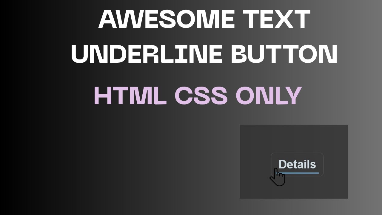 Text Underline Button Animation Using Only HTML & CSS | Modern Hover ...