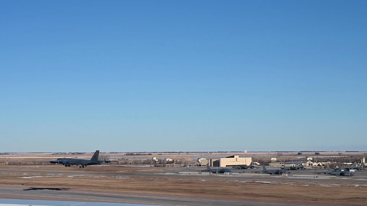 B-52H Stratofortress take off from Minot Air Force Base, North Dakota ...