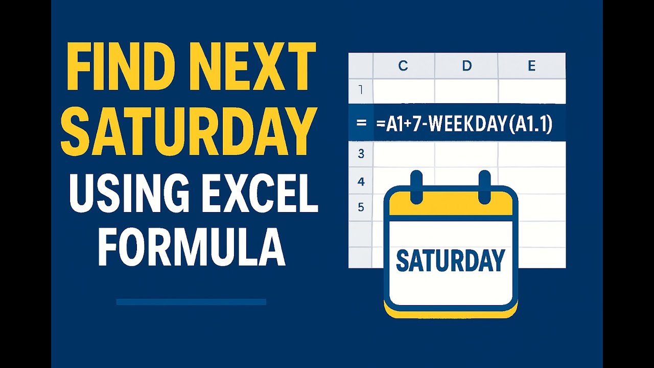 How to Find the Date of the Next Saturday Starting from a Given Date in ...