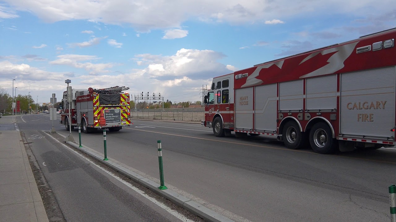 Calgary Fire Department on scene some trucks leave - YouTube