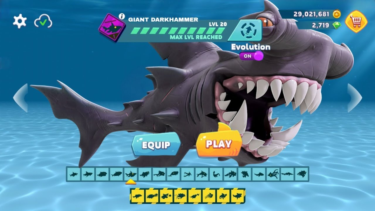 NEW GIANT MONSTER DARK HAMMER SHARK GAMEPLAY - Hungry Shark Evolution ...