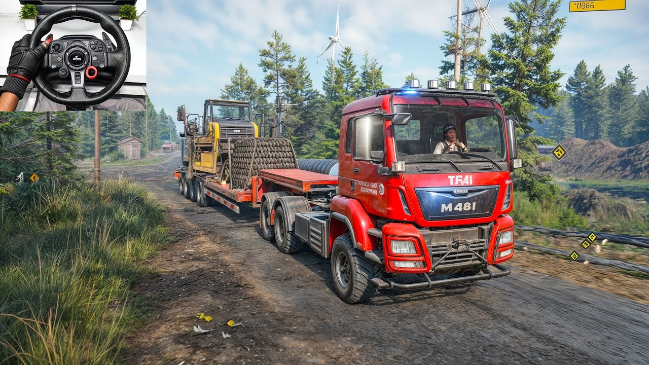 SnowRunner - Hauling Heavy Cargo Trailer With Man TGS | Logitech G29 ...
