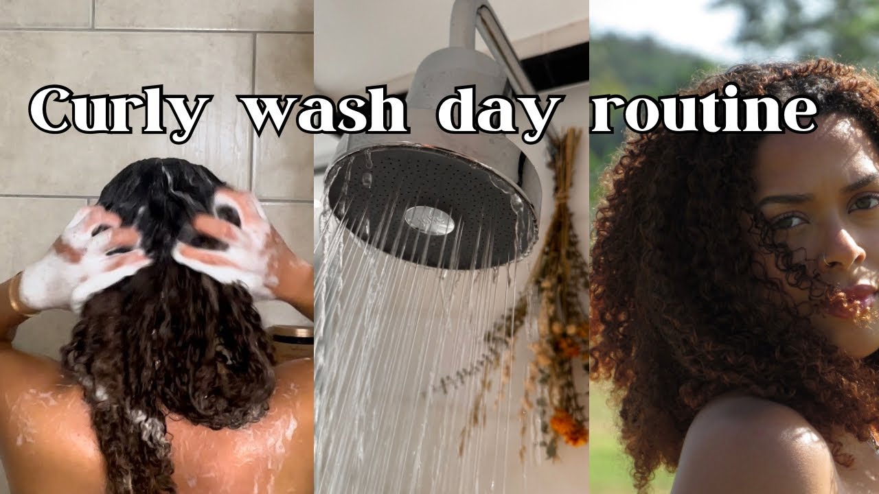 Curly hair routine| wash, style, volume + long lasting curls. - YouTube