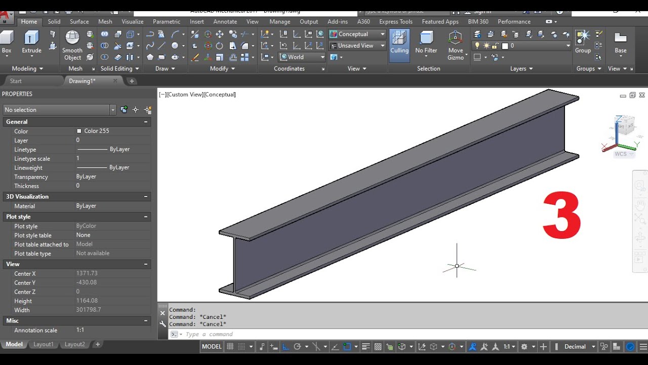 AutoCAD Tutorial for Beginners 3, Steel Structures - English Subtitle ...