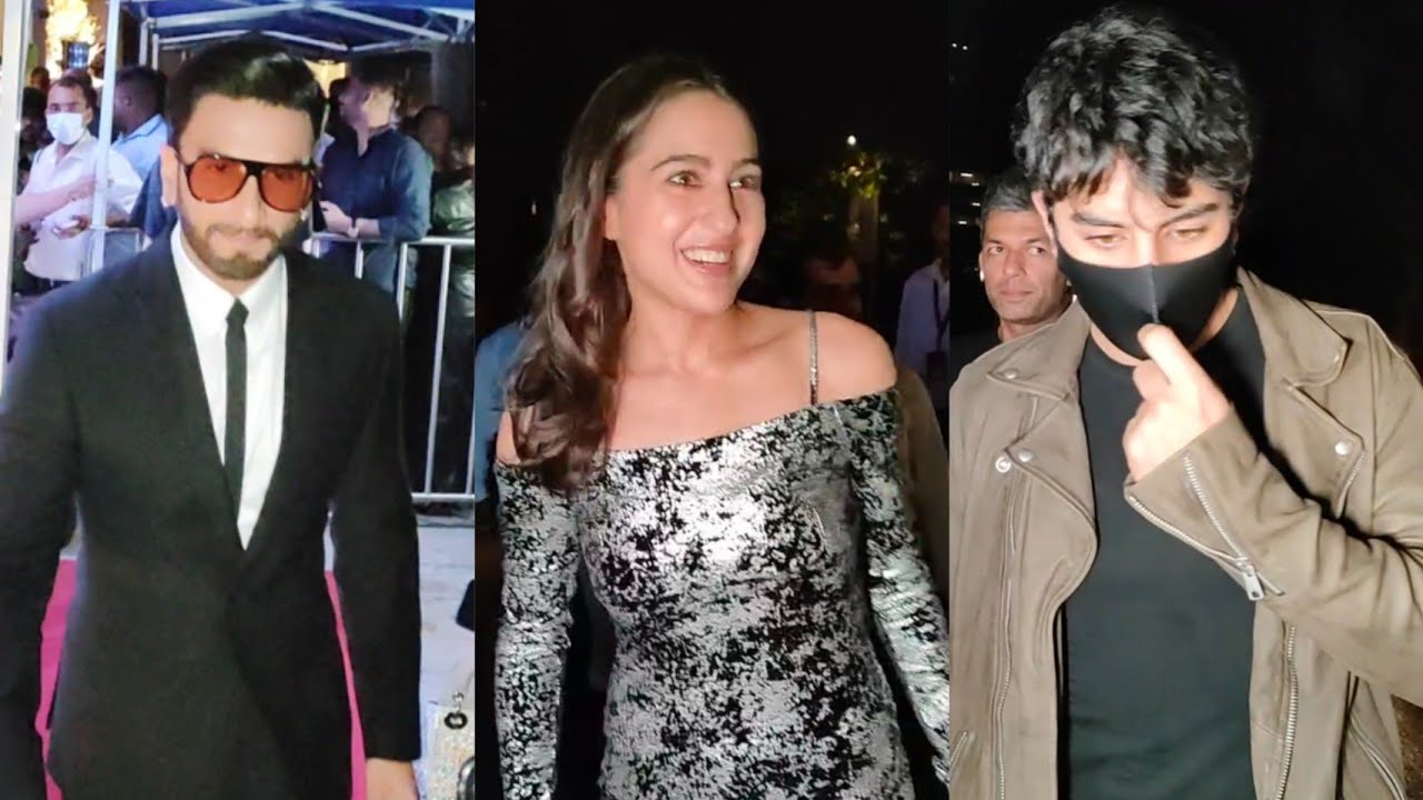 Ranveer Singh,sara ali khan and Ibharahim ali khan during ditas RESTRO ...