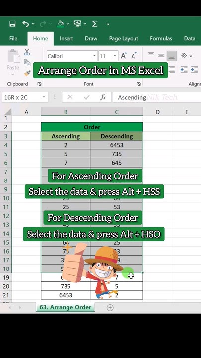 Sort Data Shortcut Key | Arrange Order in #microsoft #excel 😱🔥 #viral # ...