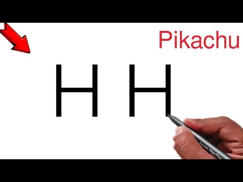 How to Draw Pikachu from Letter H || Pikachu Drawing Easy || Cute ...