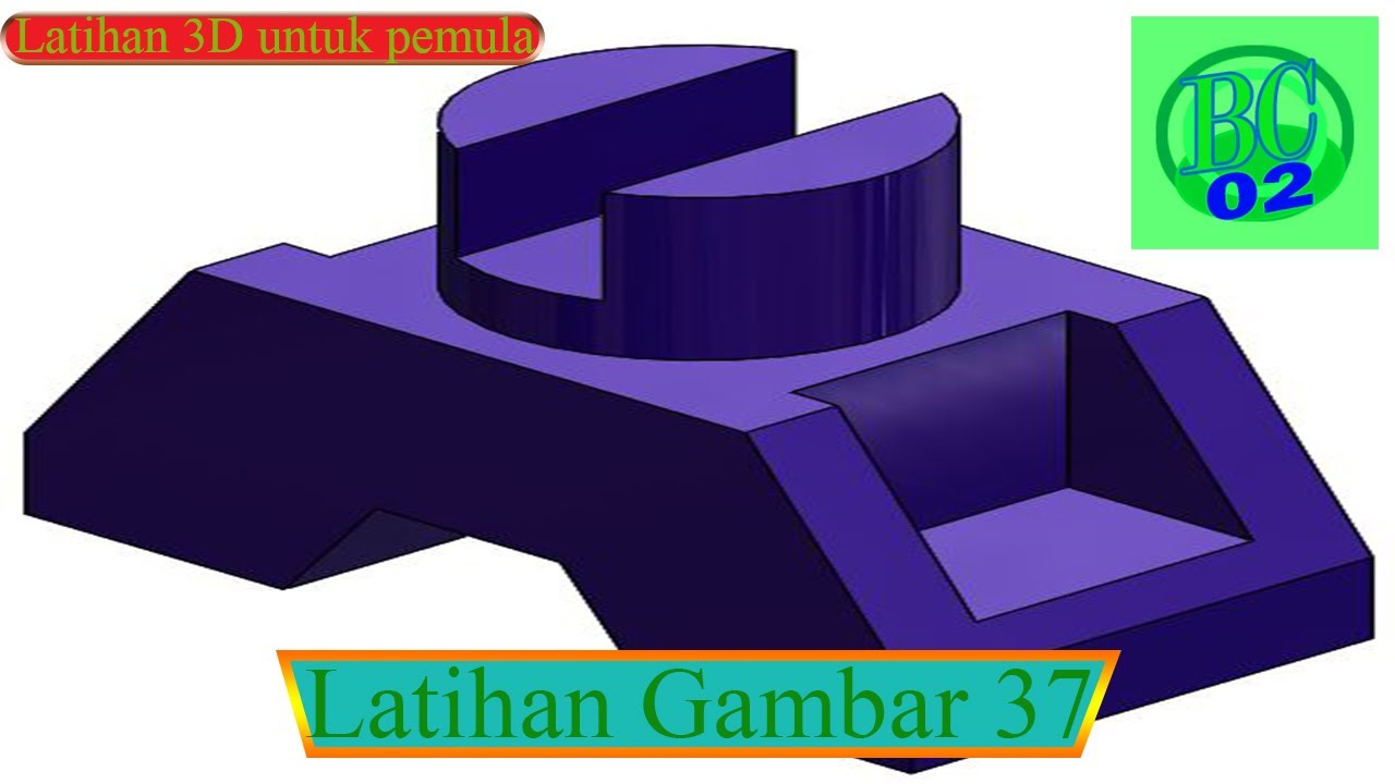 3D Tutorial Dasar Solidworks : Latihan Gambar 37 - YouTube