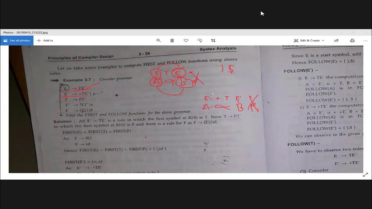 Compiler Design || compiler design FIRST and FOLLOW function ...