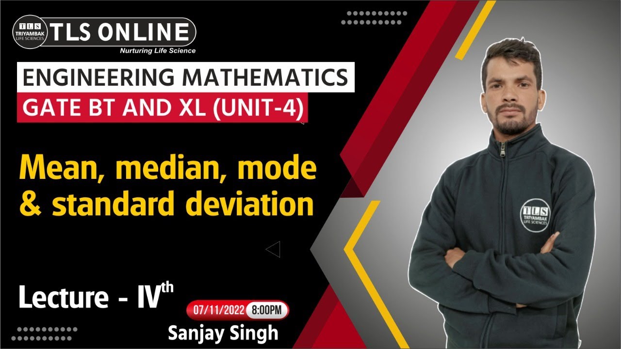 GATE BT | Mean, median, mode and standard deviation (Lecture - IVth ...