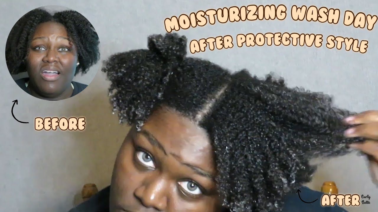 wash day after protective style - YouTube