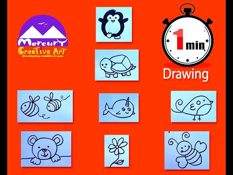 One minute drawing No 10| Easy Drawings for Kids | How to Draw Cute ...