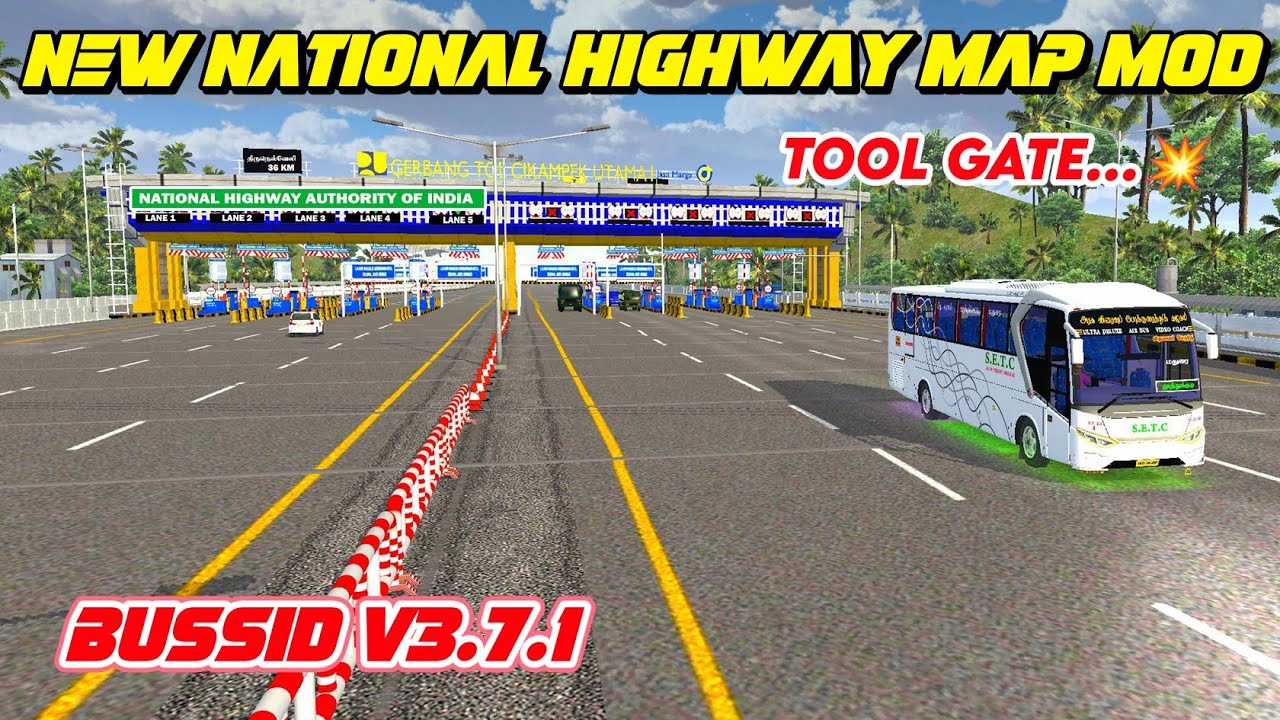 🎀🤩NEW HIGHWAY MAP MOD|TOLLGATE😍|BUSSID V3.7.1🔥😎 - YouTube
