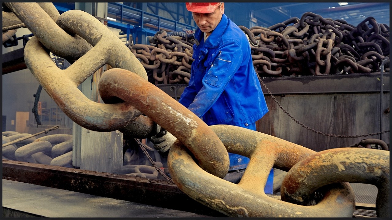 Warship Anchor Chain Forging Process : Inside the Factory Operating ...