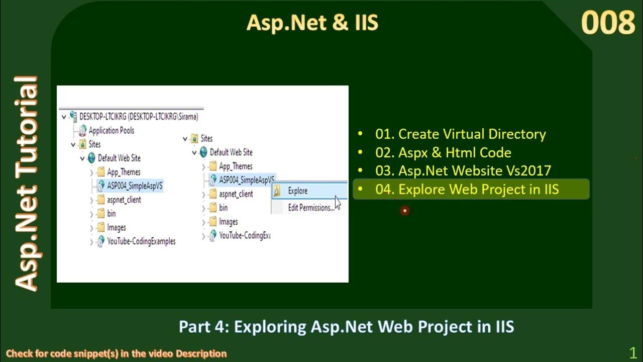 Asp Net & IIS | Part 4 - Create Asp.Net Http Project in IIS | Asp Net C# Tutorial #008 - YouTube