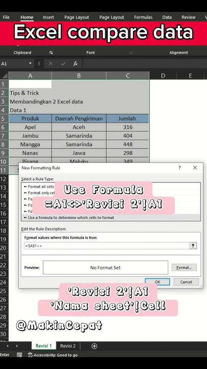 Compare Excel Data - YouTube