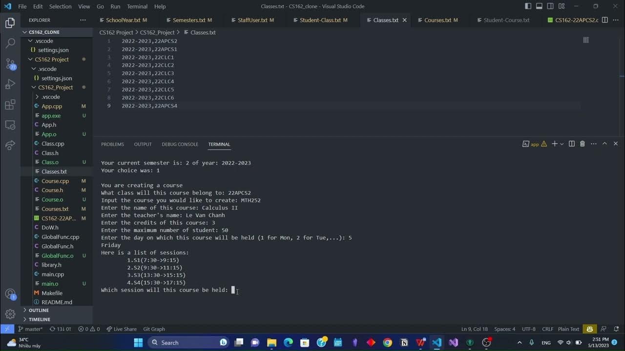 [Project CS162] A Course Registration System - Group 1 - 22TT2 - YouTube